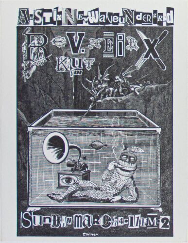 1979 Rick Turner Reverend Neil X KUT FM Austin Underground Promo Poster ...