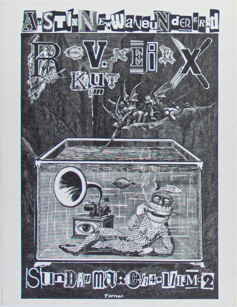 1979 Rick Turner Reverend Neil X KUT FM Austin Underground Promo Poster ...